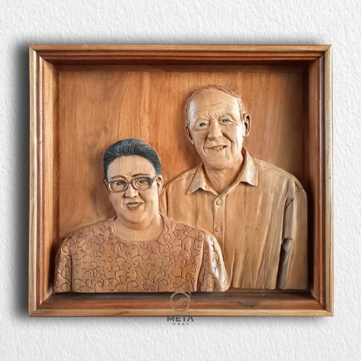 Personalized Custom 3D Realistic Double Photo Portrait Wood Carving ...